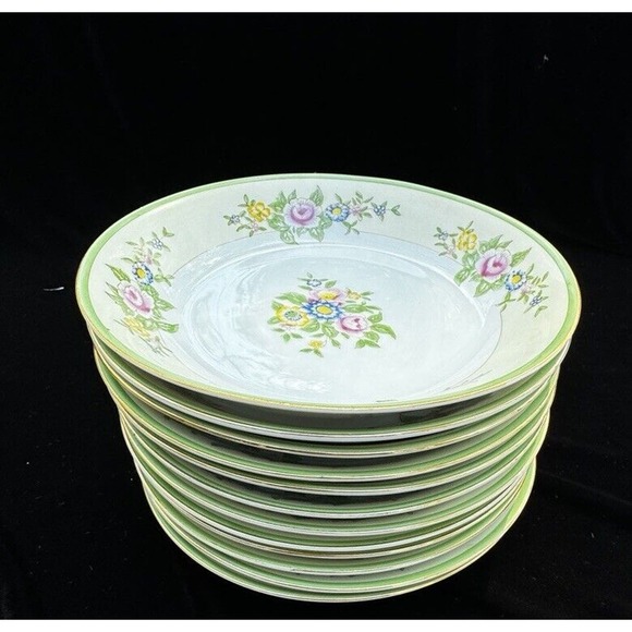 Nippon | Dining | 2 Vintage Nippon Gorgeous Floral Pattern Mint Green ...
